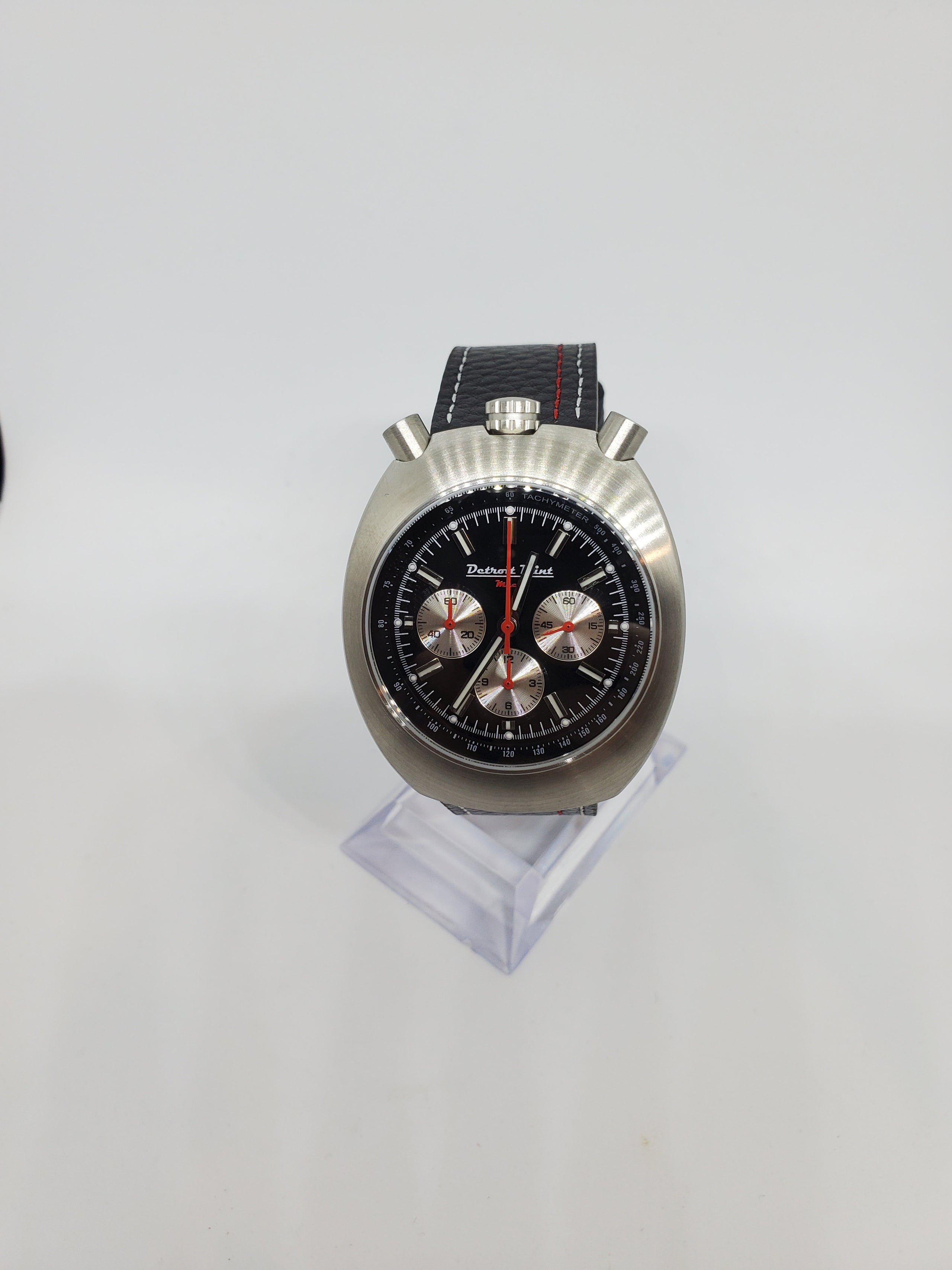 Detroit Mint Mach Bullhead Chronograph Black Dial Silver Case | Detroit ...