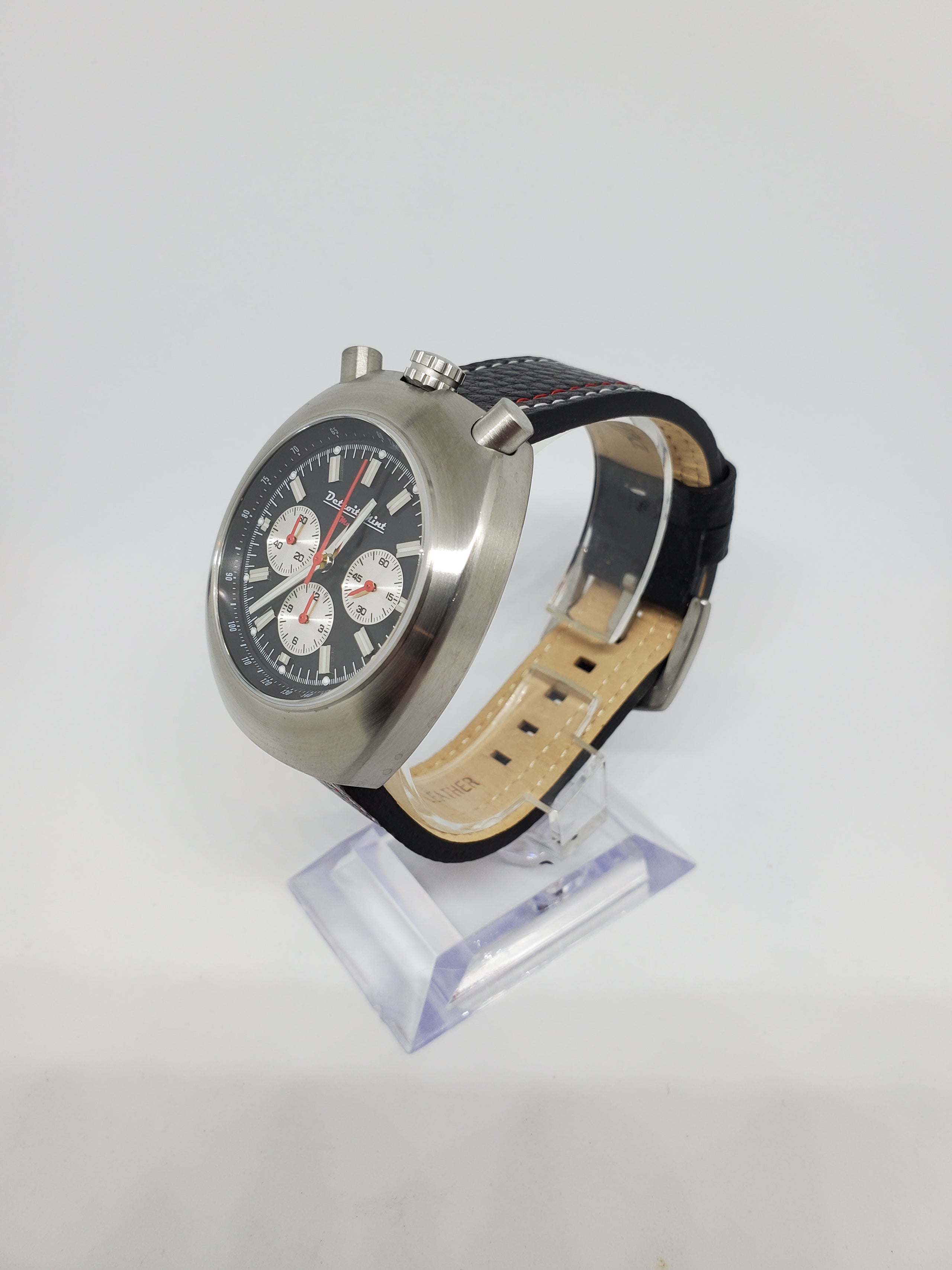 Detroit Mint Mach Bullhead Chronograph Black Dial Silver Case | Detroit ...
