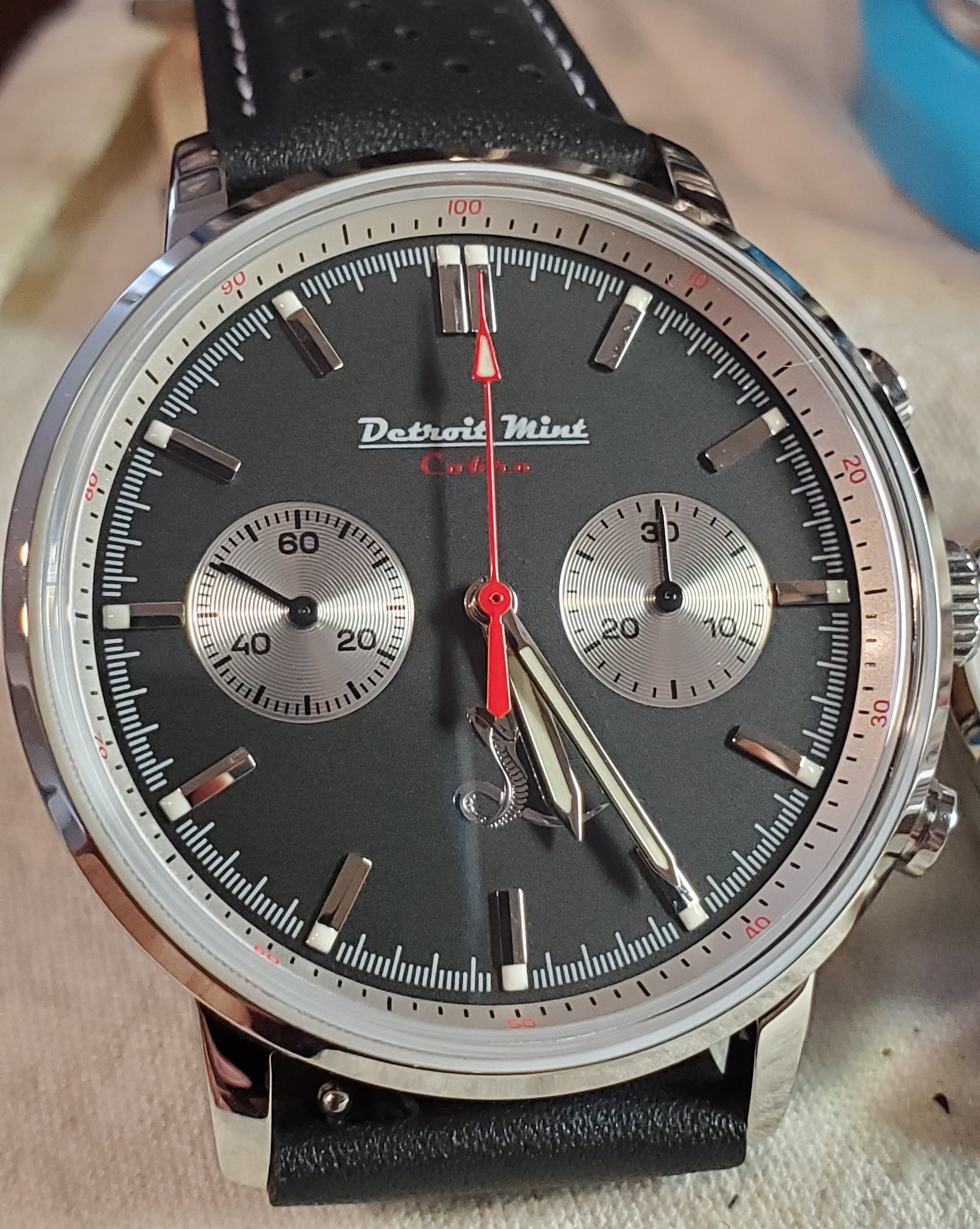 Detroit Mint Cobra Mechanical Chronograph Black Dial | Detroit Mint