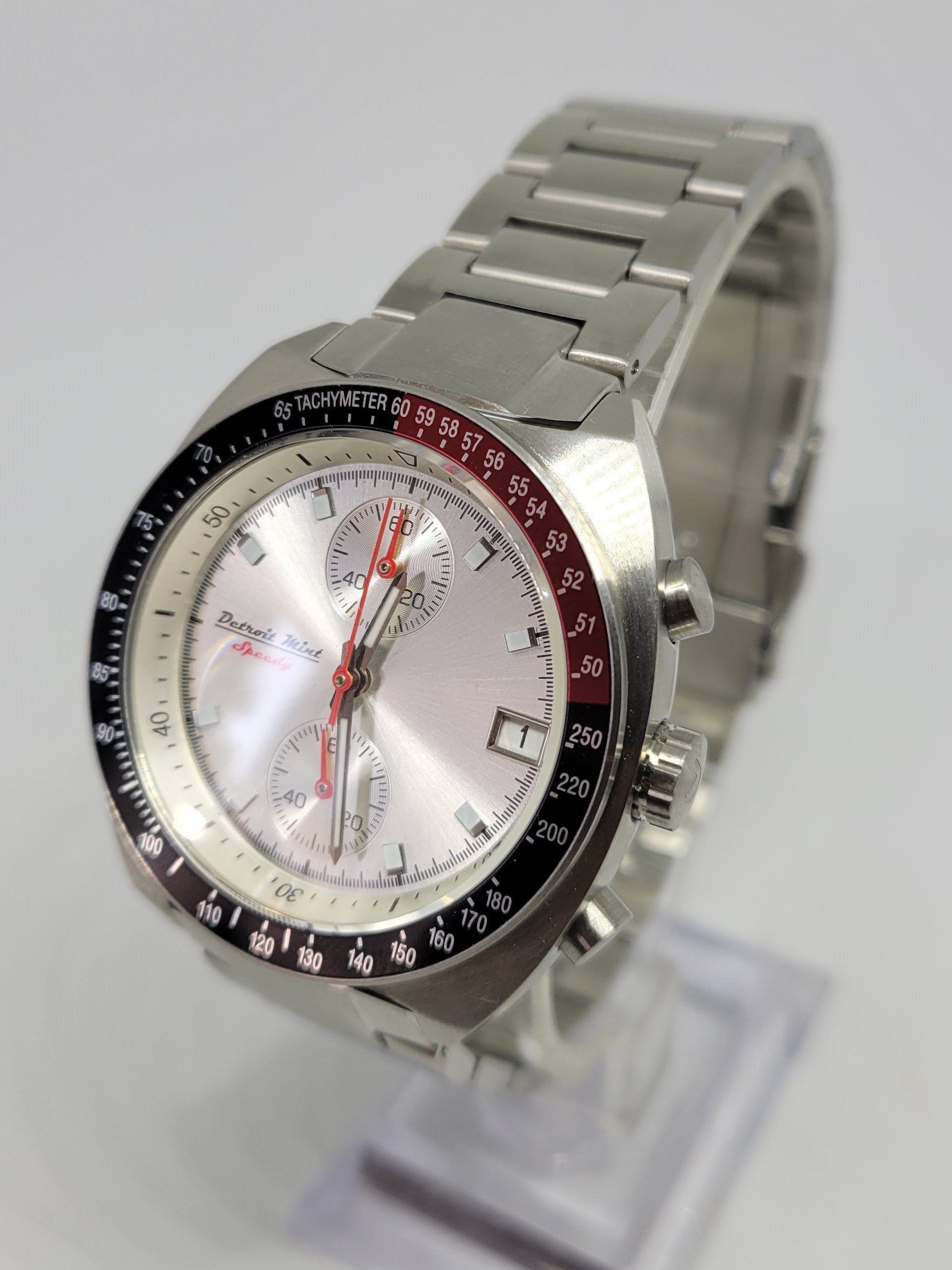 Detroit Mint Speedy Chronograph VK61 Mecha Quartz with Brushed Chrome ...